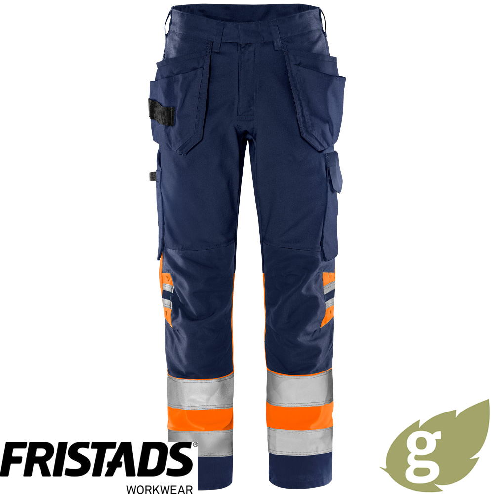 Fristads Green Hi-Vis Craftsman Trousers Class 1 | Total Workwear