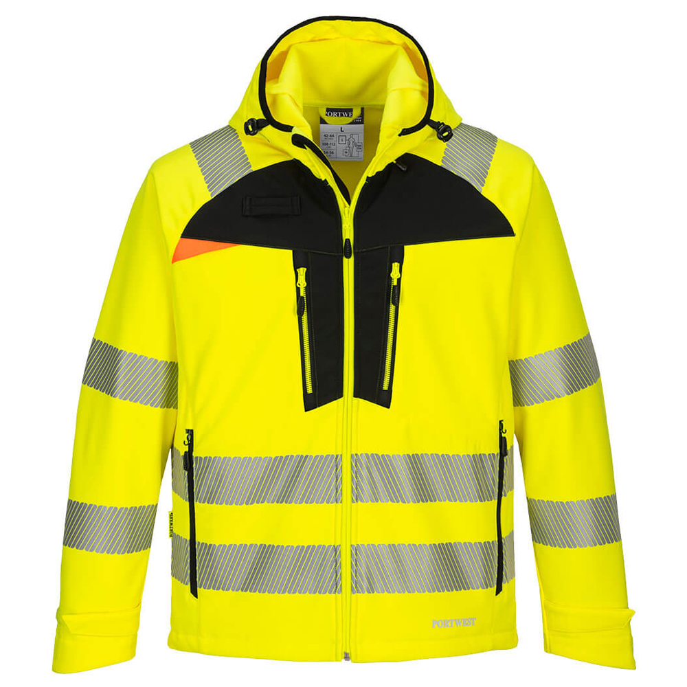Portwest DX4 Hi Vis Water Resistant Softshell Jacket (3L) - DX475