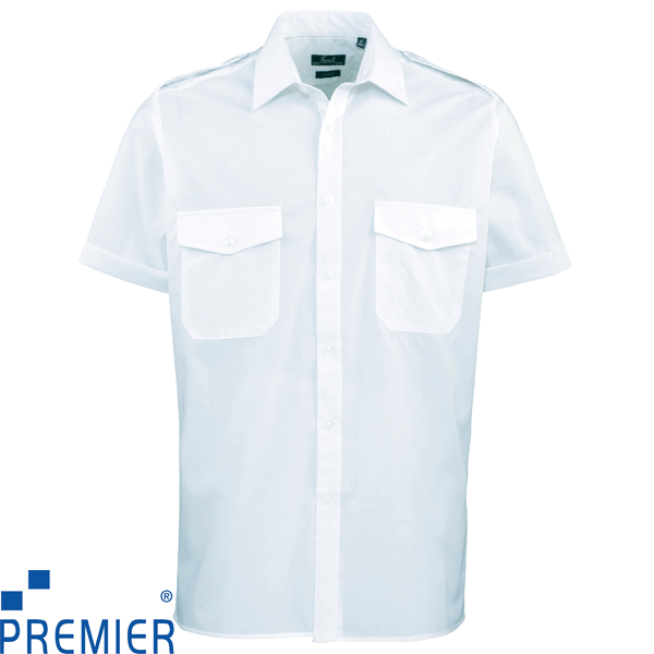 Premier Mens Short Sleeve Pilot Shirt - PR212
