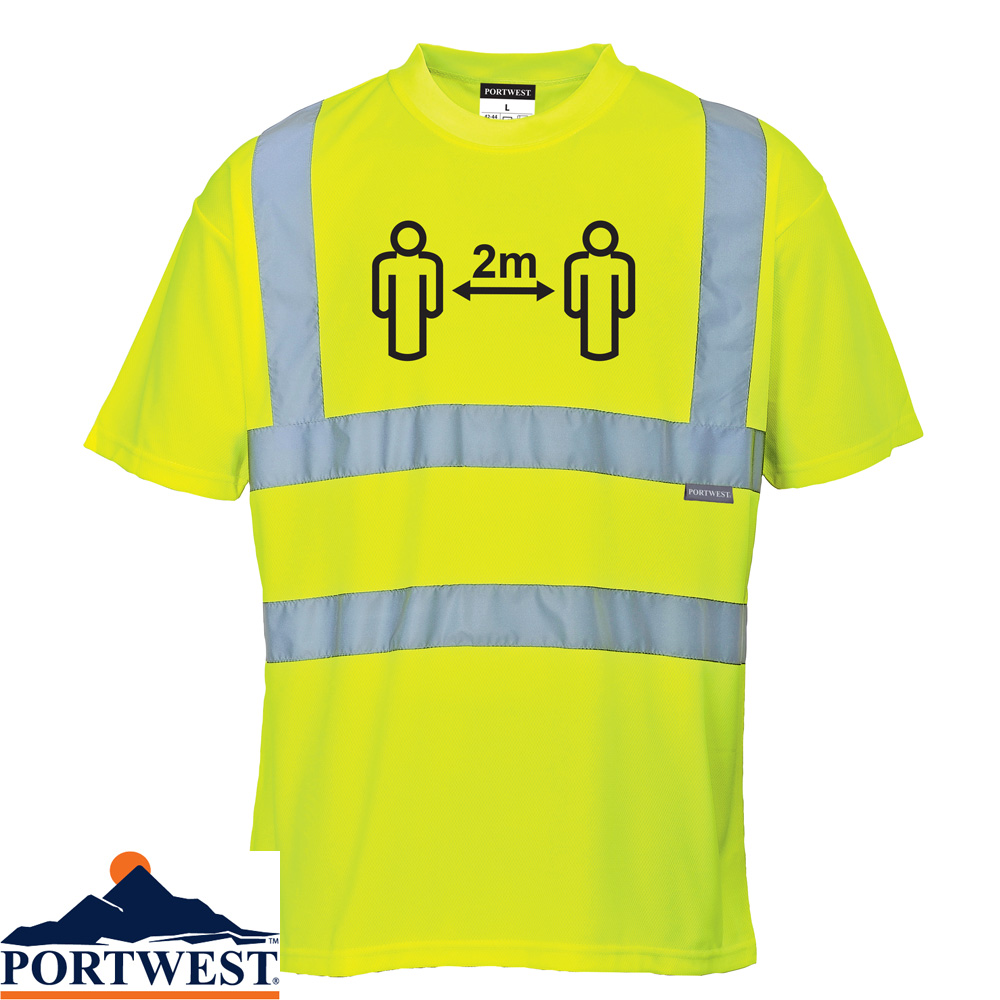 Portwest Hi-Vis 2m Social Distancing T-Shirt - CV78X