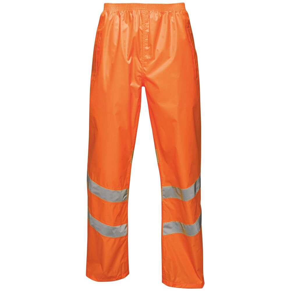 Regatta Hi-Vis Pro Packaway Waterproof Windproof Overtrousers
