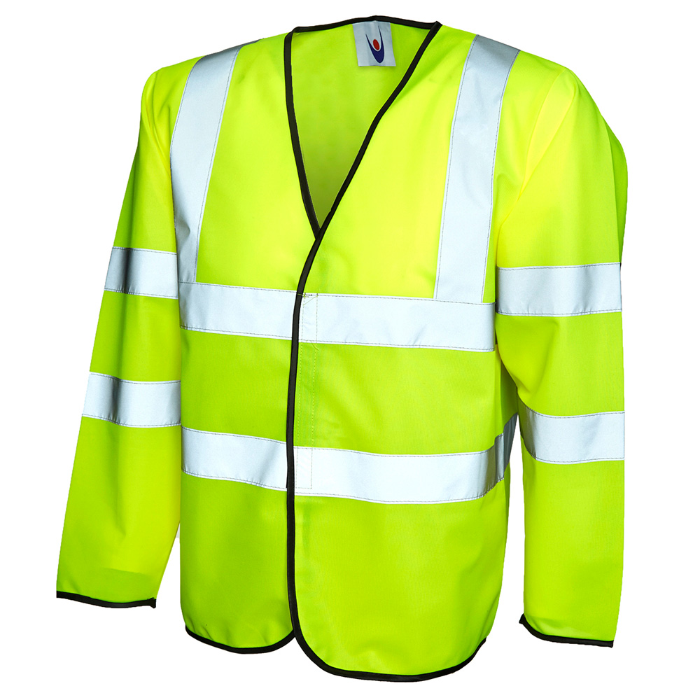 Uneek Hi Vis Long Sleeve Safety Waist Coat - UC802